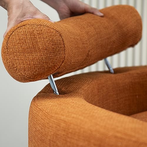 Oversized Barrel Chair with Half Moon Shaped Storage Ottoman for Living Room, Modern Accent Round Loveseat Circle Armchairs Cuddle Lounge Sofa with Removable Head & Back Pillows for Nursery, Office