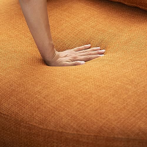 Oversized Barrel Chair with Half Moon Shaped Storage Ottoman for Living Room, Modern Accent Round Loveseat Circle Armchairs Cuddle Lounge Sofa with Removable Head & Back Pillows for Nursery, Office