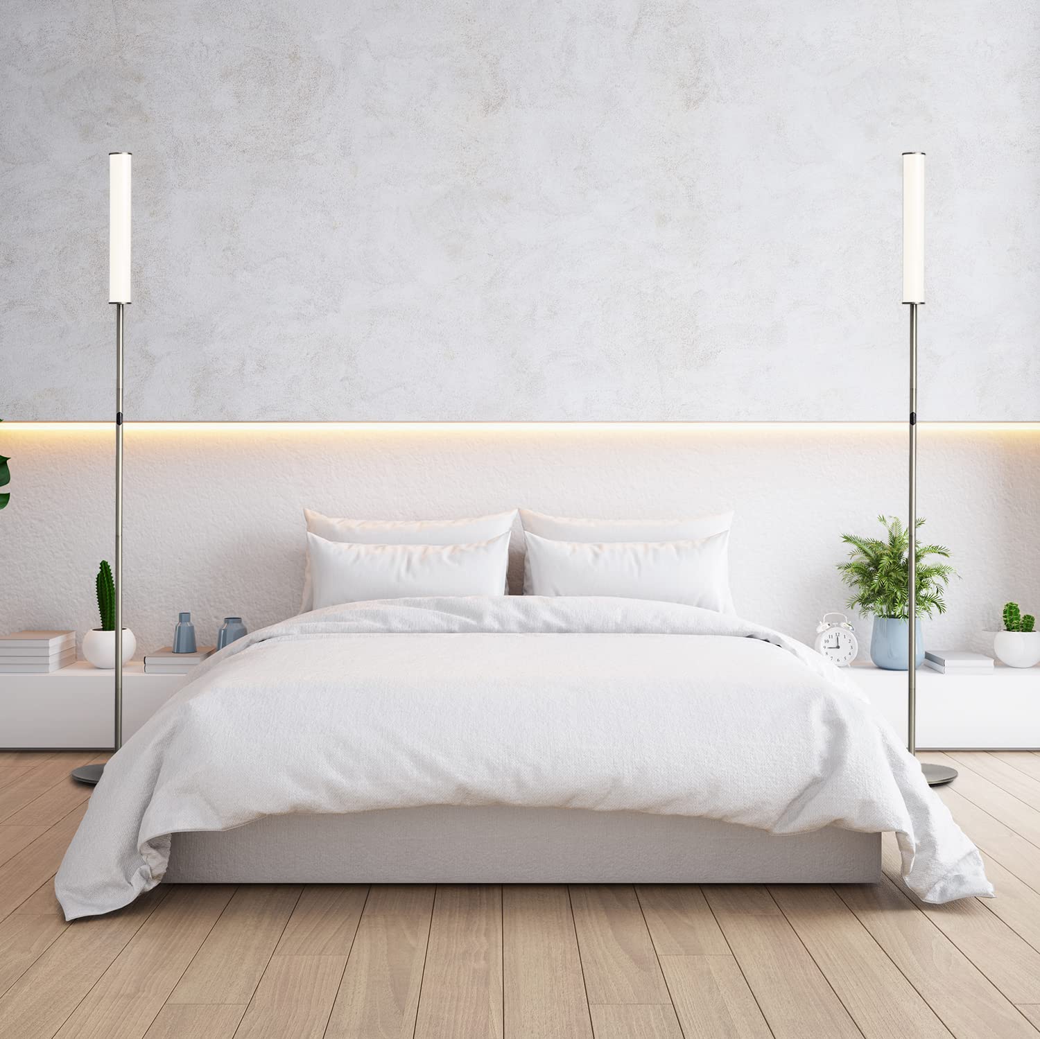 O’Bright Dimmable LED Torchiere Floor Lamp, 270° Tilt Head, 3000 Lumens, Adjustable Brightness, Standing Pole Lamp / Reading Light / Floor Lamps for Living Room, Bedrooms, Dorm and Office (Black)