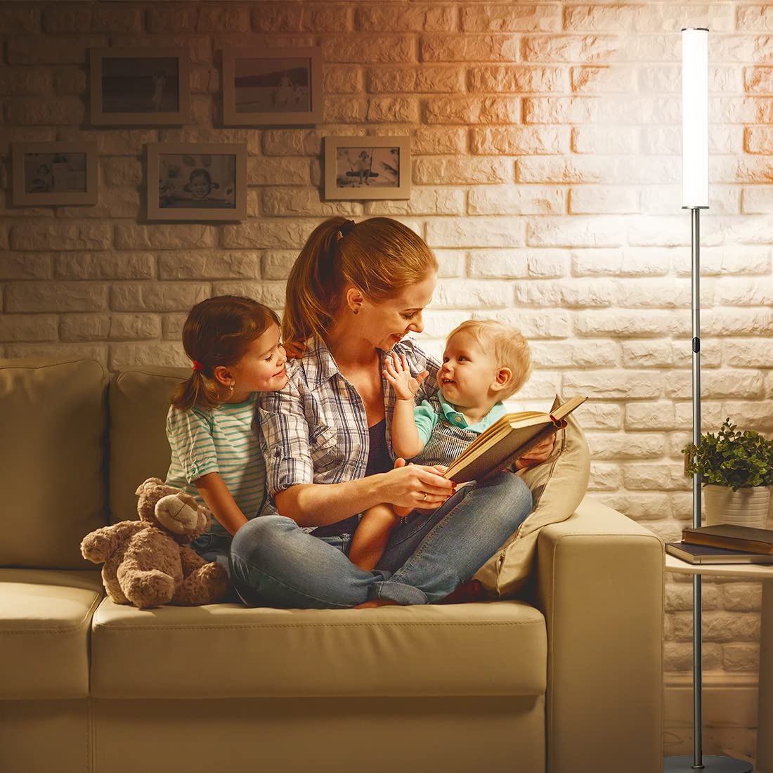 O’Bright Dimmable LED Torchiere Floor Lamp, 270° Tilt Head, 3000 Lumens, Adjustable Brightness, Standing Pole Lamp / Reading Light / Floor Lamps for Living Room, Bedrooms, Dorm and Office (Black)