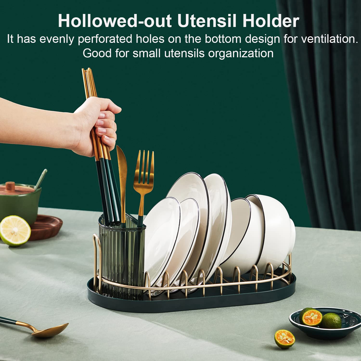 HAFUU Small Dish Drainers for Inside Sink, In Sink Mini Dish Drying Rack with Drainboard for Kitchen Counter