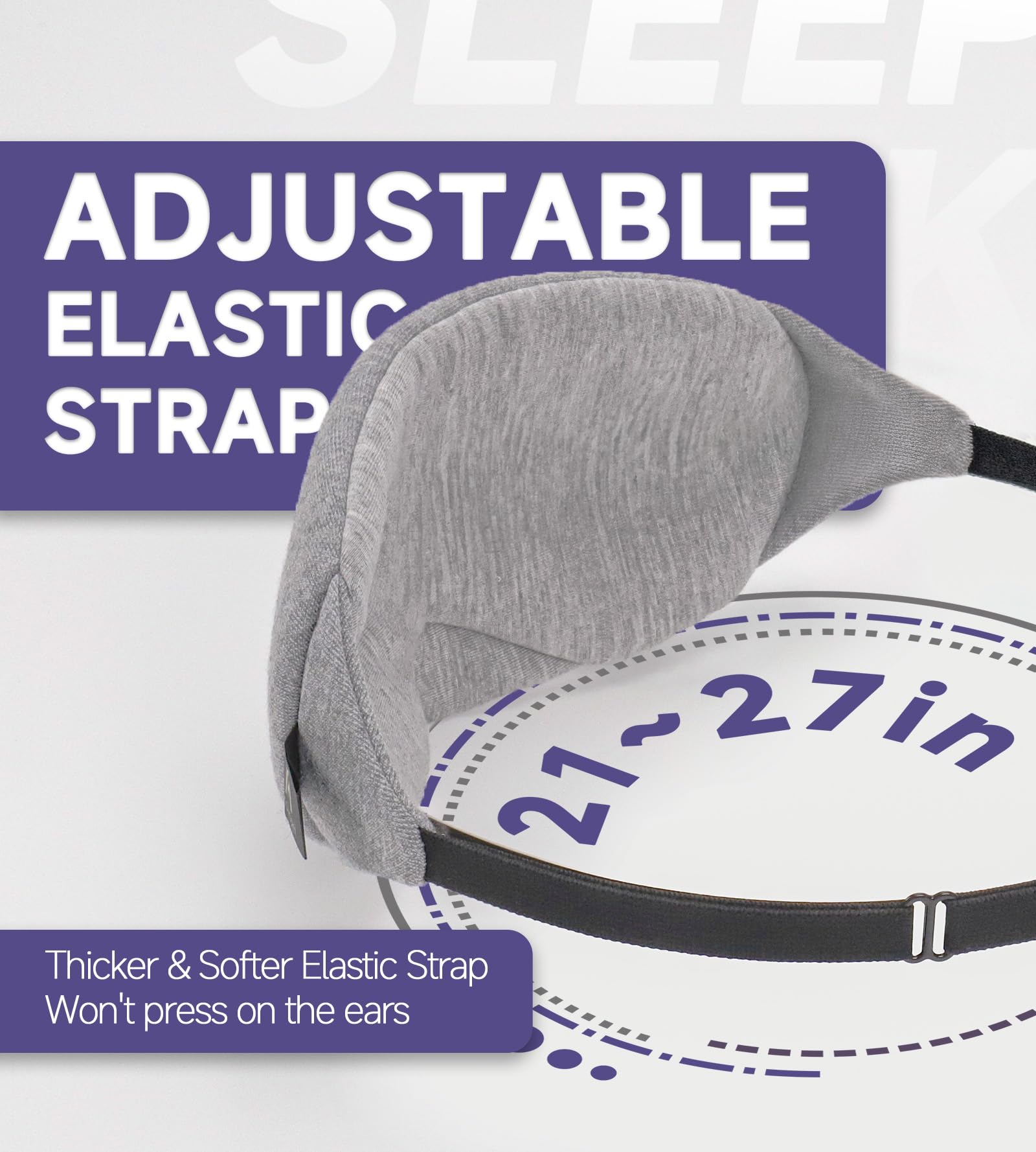 Mavogel Cotton Sleep Eye Mask - Updated Design Light Blocking Sleep Mask, Soft and Comfortable Night Eye Mask for Men Women, Eye Blinder for Travel/Sleeping/Shift Work, Includes Travel Pouch, Grey