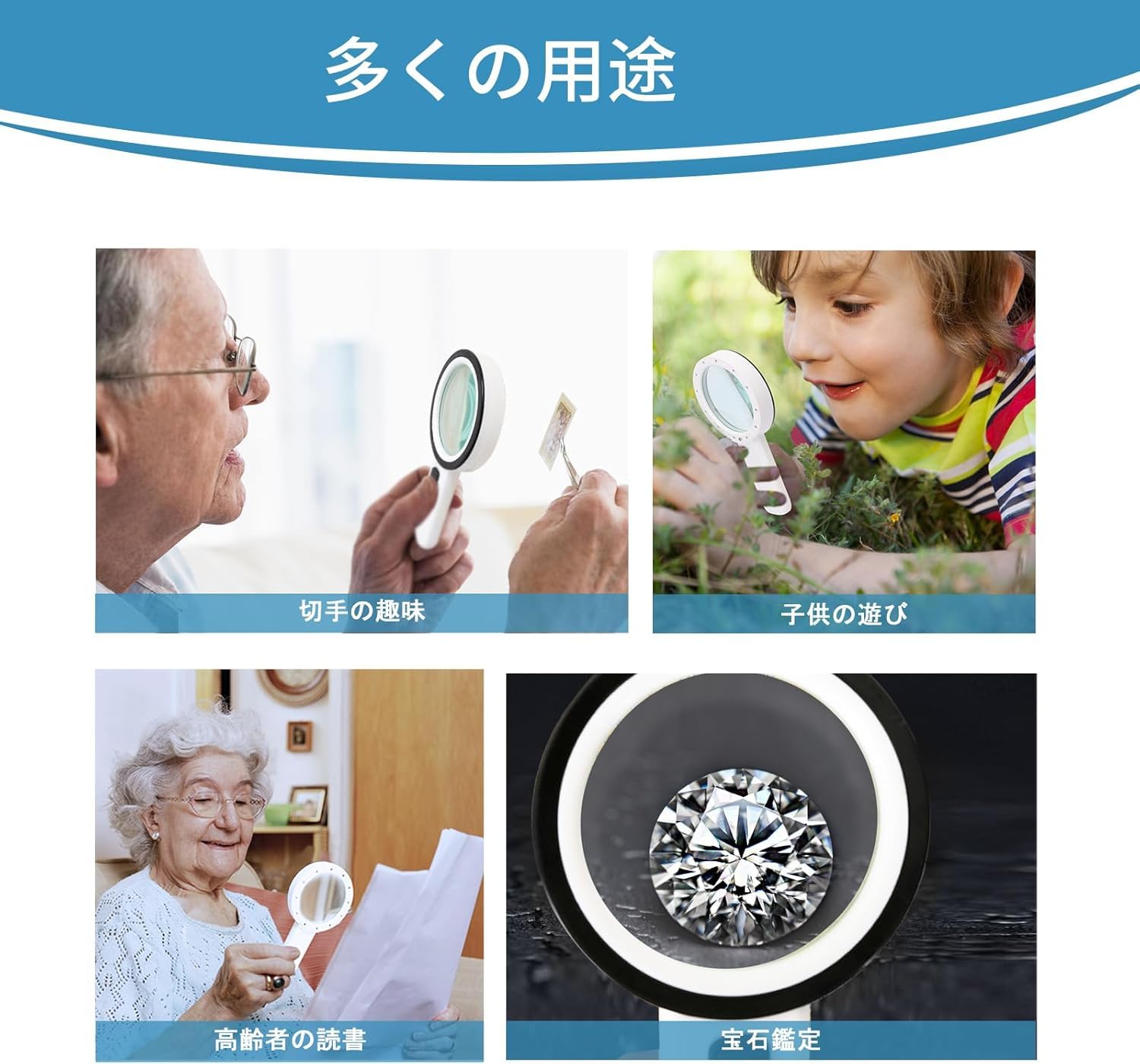 Magnifying Glass with Light, 30X Handheld Large Illuminated Magnifier, Reading Magnifying Glass with for Seniors Read, Coins, Stamps, Map, Inspection, Macular Degeneration