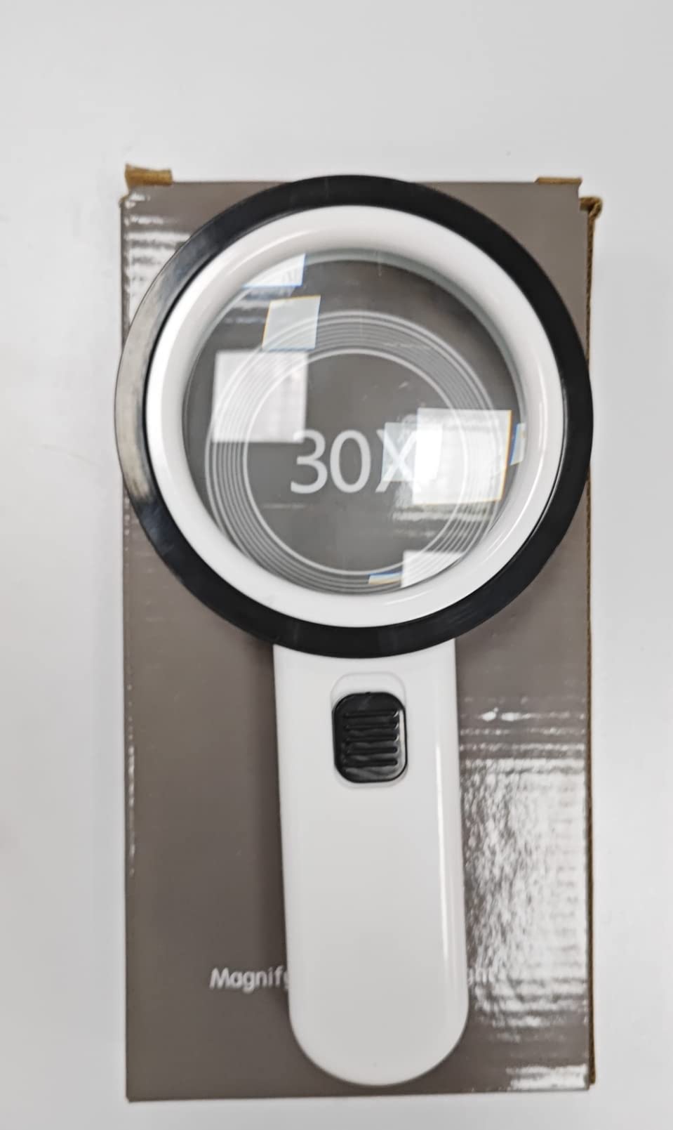 Magnifying Glass with Light, 30X Handheld Large Illuminated Magnifier, Reading Magnifying Glass with for Seniors Read, Coins, Stamps, Map, Inspection, Macular Degeneration