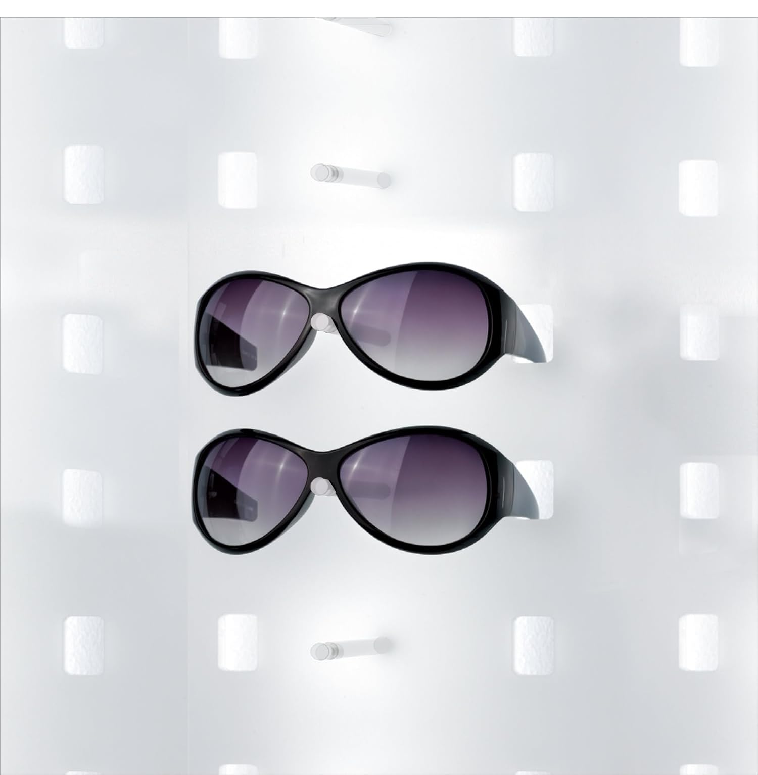 Optical Display for 60 Eyewear Frames - Wall Mount Acrylic Eyewear or Sunglass Display Package in Polar White for 60 Frames – 31.25” (H) X 36.5” (W)