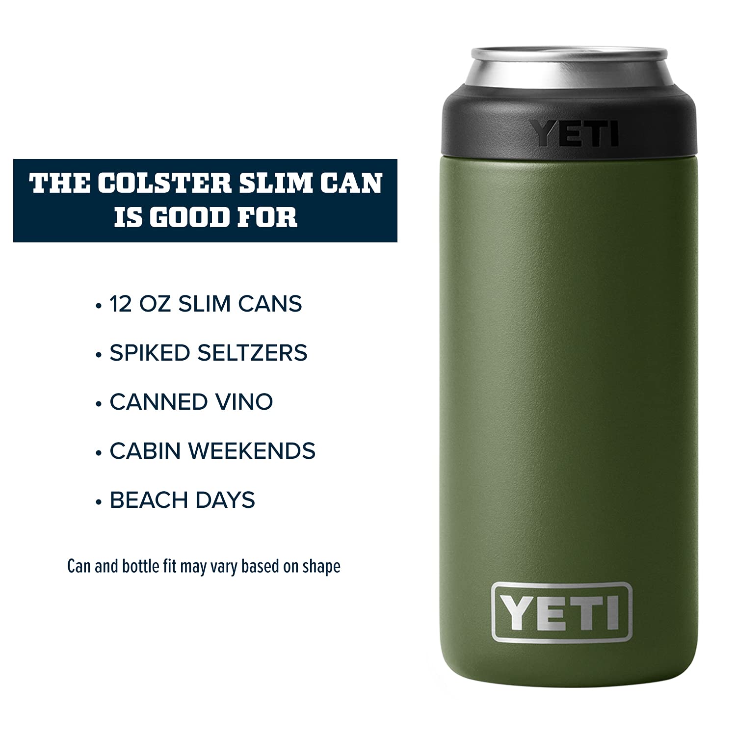 YETI Rambler 12 oz. Colster Slim Can Insulator for the Slim Hard Seltzer Cans, Highlands Olive