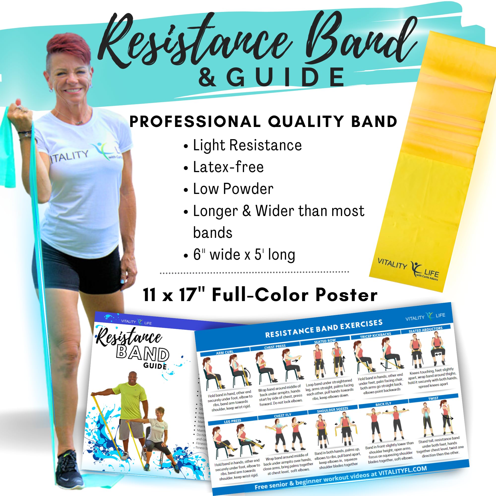 STRENGTHENING EXERCISES FOR SENIORS DVD + Poster + Resistance Band. Renew - Strength - Stamina. DVD Exercise for Seniors and Beginners. Resistance Band Workouts for Seniors. Exercise Seniors DVD.