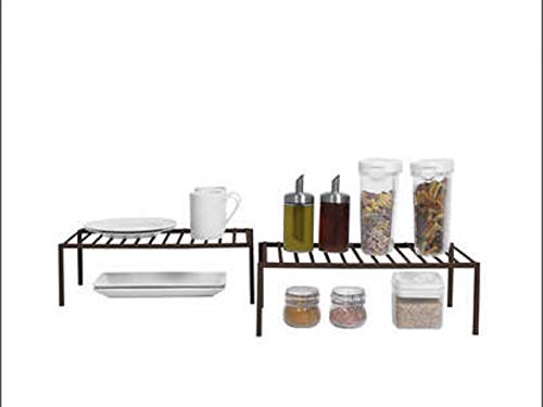 Shelf Organizer 4 piece Extendable Bronze - Smart Design
