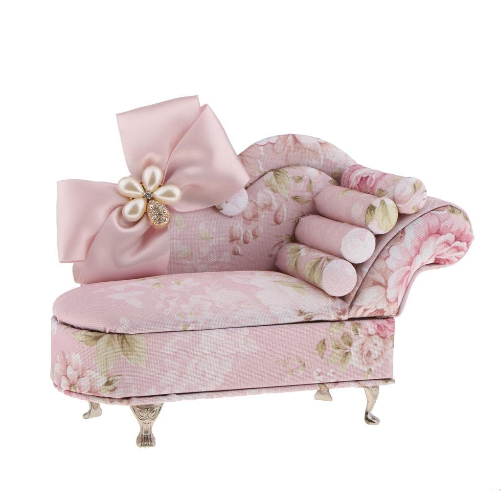 yotijar Flower Pink Fairy Furniture Jewellery Box Childrens Organiser Case Gifts - Sofa