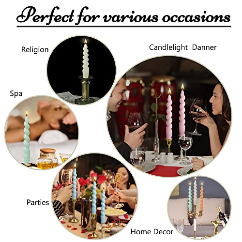 Handmade Candle Sticks Spiral Candles - Gedengni 10 Inch Twisted Taper Candle for Home Dinner Wedding Party Decoration, 2pcs