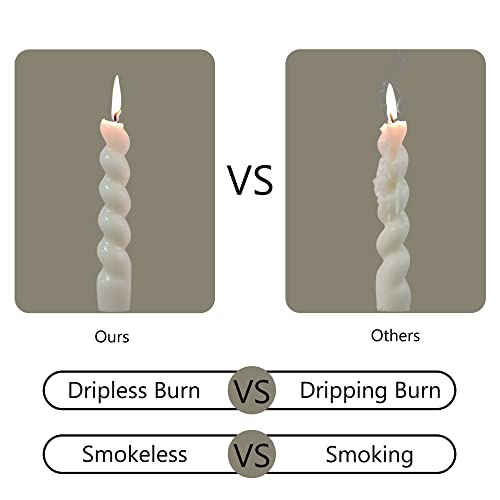 Handmade Candle Sticks Spiral Candles - Gedengni 10 Inch Twisted Taper Candle for Home Dinner Wedding Party Decoration, 2pcs