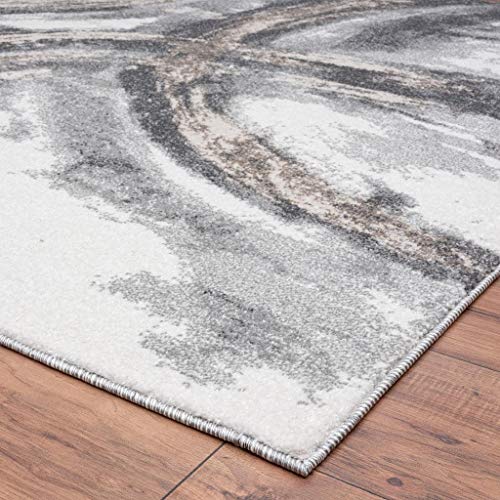 LUXE WEAVERS Abstract Gray 6x9 Geometric Area Rug, Medium Pile Modern Carpet