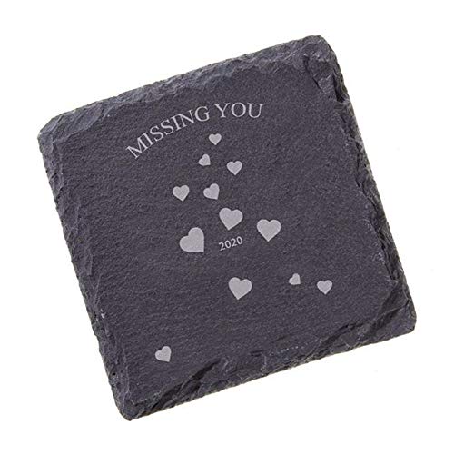 12 Pack 4 x 4 Inch Gorgeous Black Slate Stone Coasters Bulk Square Slate Stone Cup Coaster for Drink Bar Kitchen Home, Handmade Natural Rough Edge, Set of 12