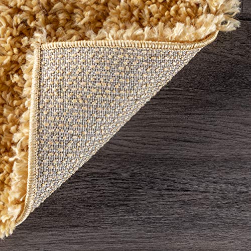 nuLOOM Belleza Shag Area Rug, 6' Round, Yellow
