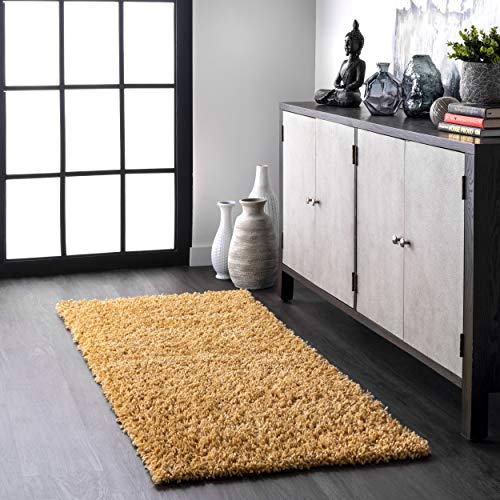 nuLOOM Belleza Shag Area Rug, 6' Round, Yellow