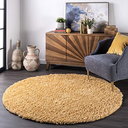 nuLOOM Belleza Shag Area Rug, 6' Round, Yellow