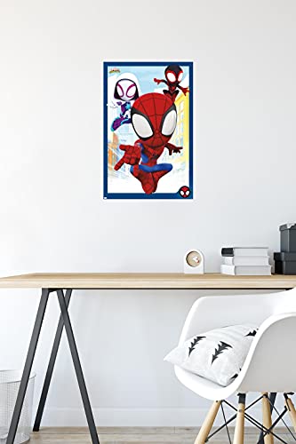 Trends International Marvel Spidey and His Amazing Friends-Group Wall Poster, 14.725" x 22.375", Premium Unframed Version