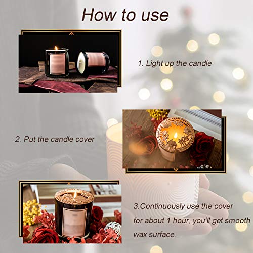 UCINNOVATE Candle Toppers Jar Candle Accessories Shades Sleeves for Jar Candles, Prefect Gift for Halloween Thanksgiving Christmas Candle Lover(Sliver Antique Owl Patterns)