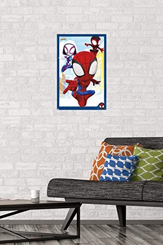Trends International Marvel Spidey and His Amazing Friends-Group Wall Poster, 14.725" x 22.375", Premium Unframed Version