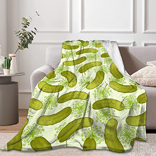Newhomestyle Dill Pickles Throw Blanket Soft Warm Cozy Lightweight Decorative Blanket for Couch, Bed, Sofa, Travel 40x50 inch