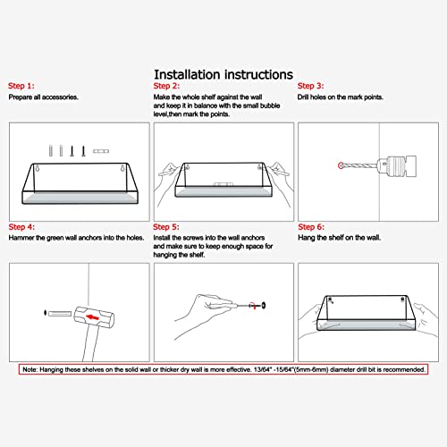 Hoikwo 3 Pack Mesh Wall Floating Shelves, for Bathroom Laundry Room Bedroom Living Room Kitchen and Office