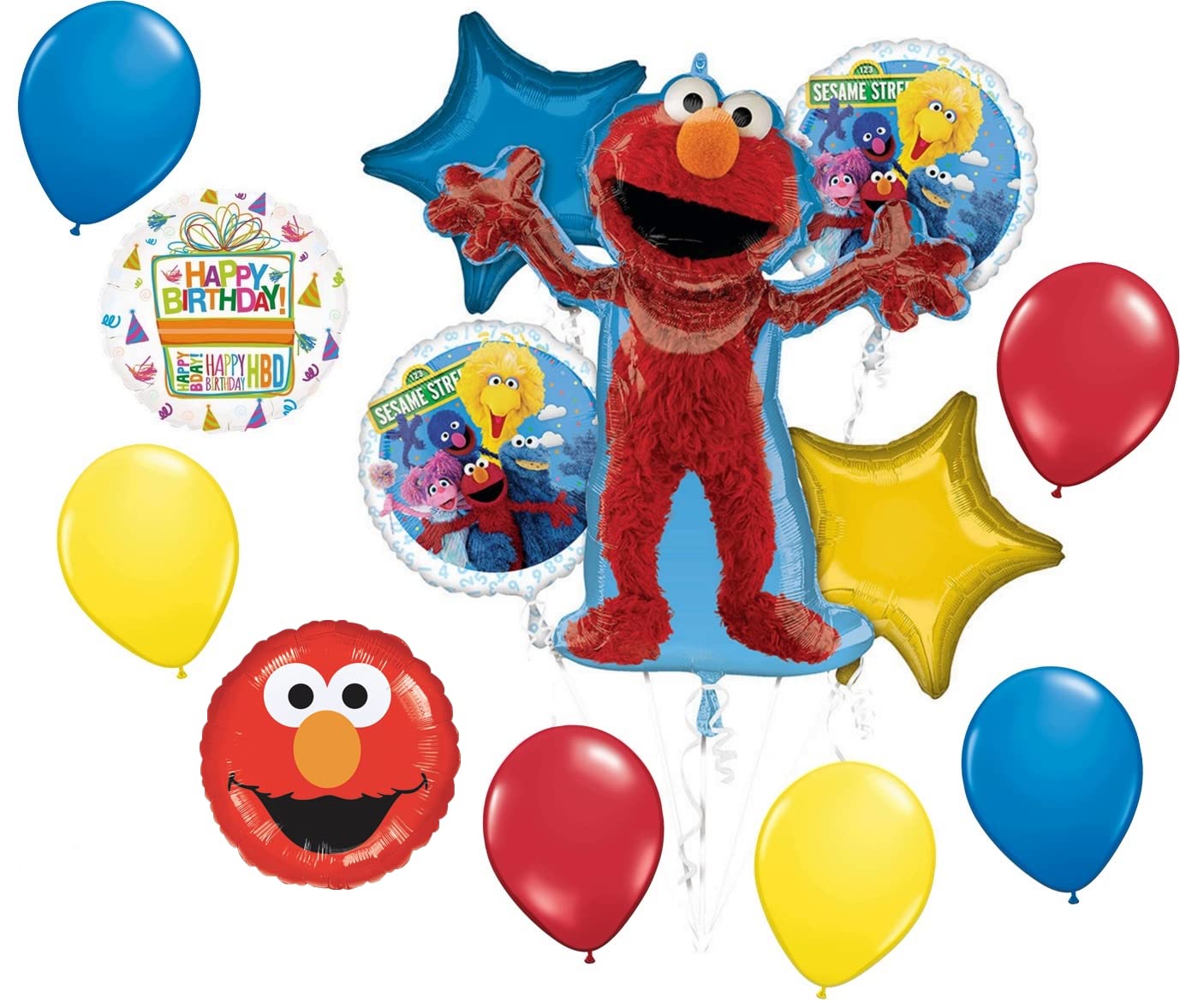 Anagram Elmo Birthday Party Supplies 13pc Balloon Bouquet Decorations