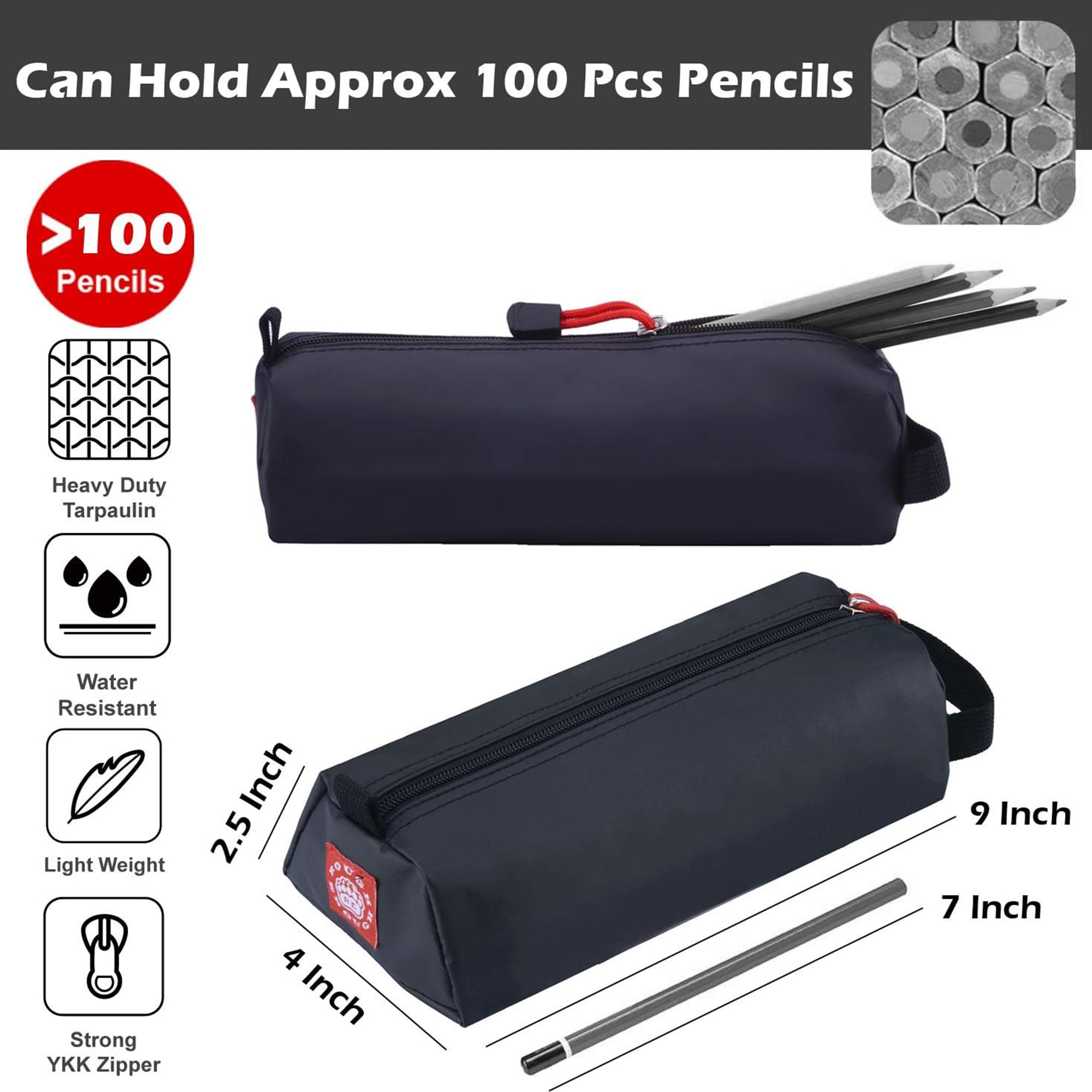 Rough Enough Small Tool Bag Pouch Large Pencil Case for School Office