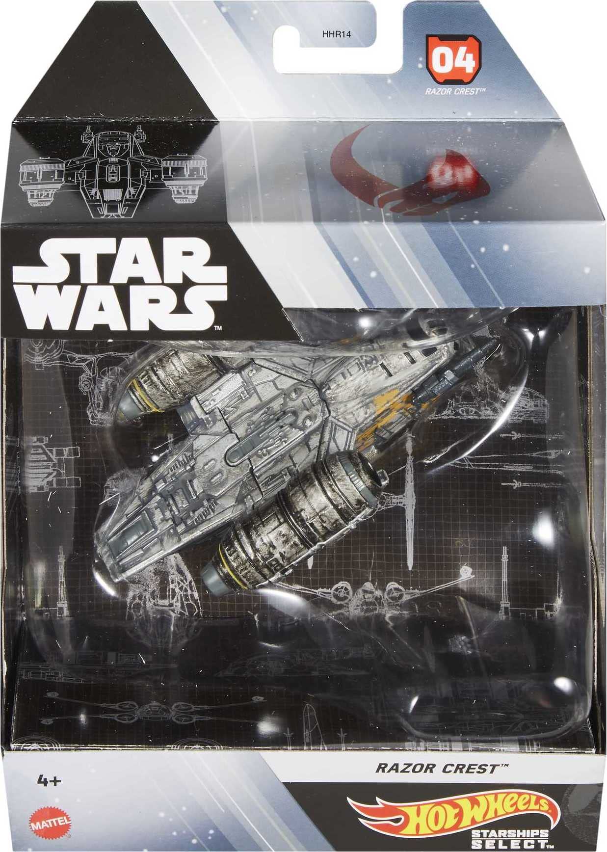 Hot Wheels Star Wars Starships Select, Premium Replica of Razor Crest, Moveable Parts, Premium Stand, Gift for Adult Collectors