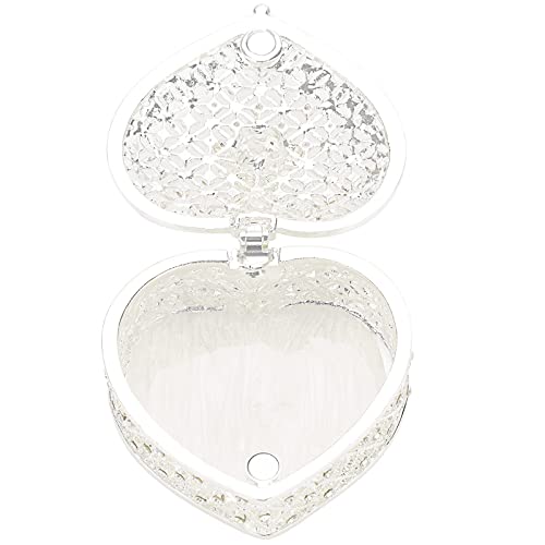 ELLDOO Heart Shape Jewelry Box Wedding Box Keepsake Box Ring Earring Small Trinket Storage Organizer Box for Girls Women Wedding Brithday Gift