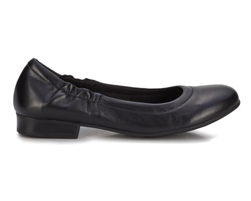 Ros Hommerson Women's TESS Comfortable Cushioned Flat Black Leather 13 US Medium (B)