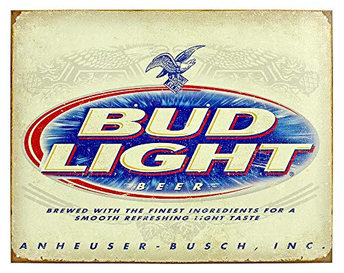 Wallors Wall Decor Funny Plaques Poster Bud Light Tin Sign 12 x 8 for Patio Beer Man Cave Shop Room Cafe Vintage Signs Metal