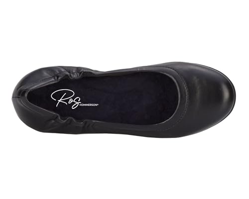 Ros Hommerson Women's TESS Comfortable Cushioned Flat Black Leather 13 US Medium (B)