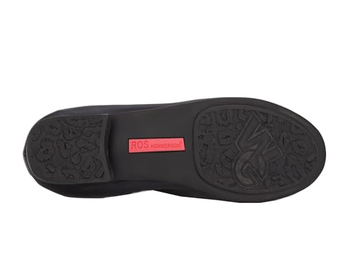 Ros Hommerson Women's TESS Comfortable Cushioned Flat Black Leather 13 US Medium (B)