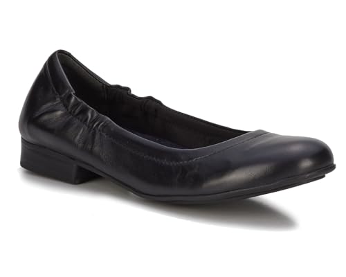 Ros Hommerson Women's TESS Comfortable Cushioned Flat Black Leather 13 US Medium (B)