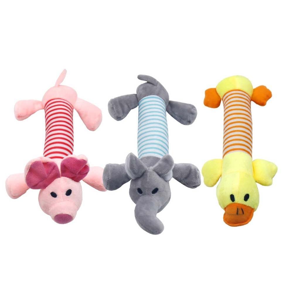 Dog Cat Fleece Toys Elephant Duck Pig Chicken Legs Pet Funny Plush Toys Fit for All Pets Popular Squeak Chew Sound Dolls