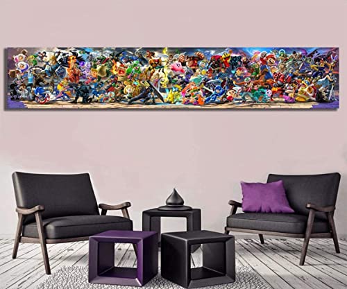 HNTHBZ Fashion Canvas Oli Painting Newest Super Smash Bros Ultimate Update Video Game Poster Cartoon Pictures Artwork Wall Art For Home Decor Paintings
