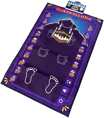 Adult Educational Interactive Prayer Mat-Islamic Gifts Muslim Electronic Interactive Prayer Rug Mat for Children Color Purple