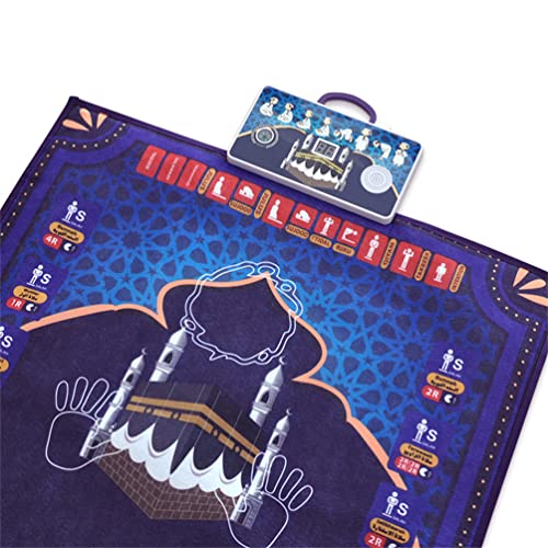 Adult Educational Interactive Prayer Mat-Islamic Gifts Muslim Electronic Interactive Prayer Rug Mat for Children Color Purple