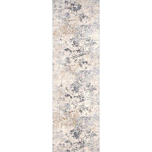 nuLOOM Abstract Contemporary Motto Runner Rug, 2' x 8', Beige