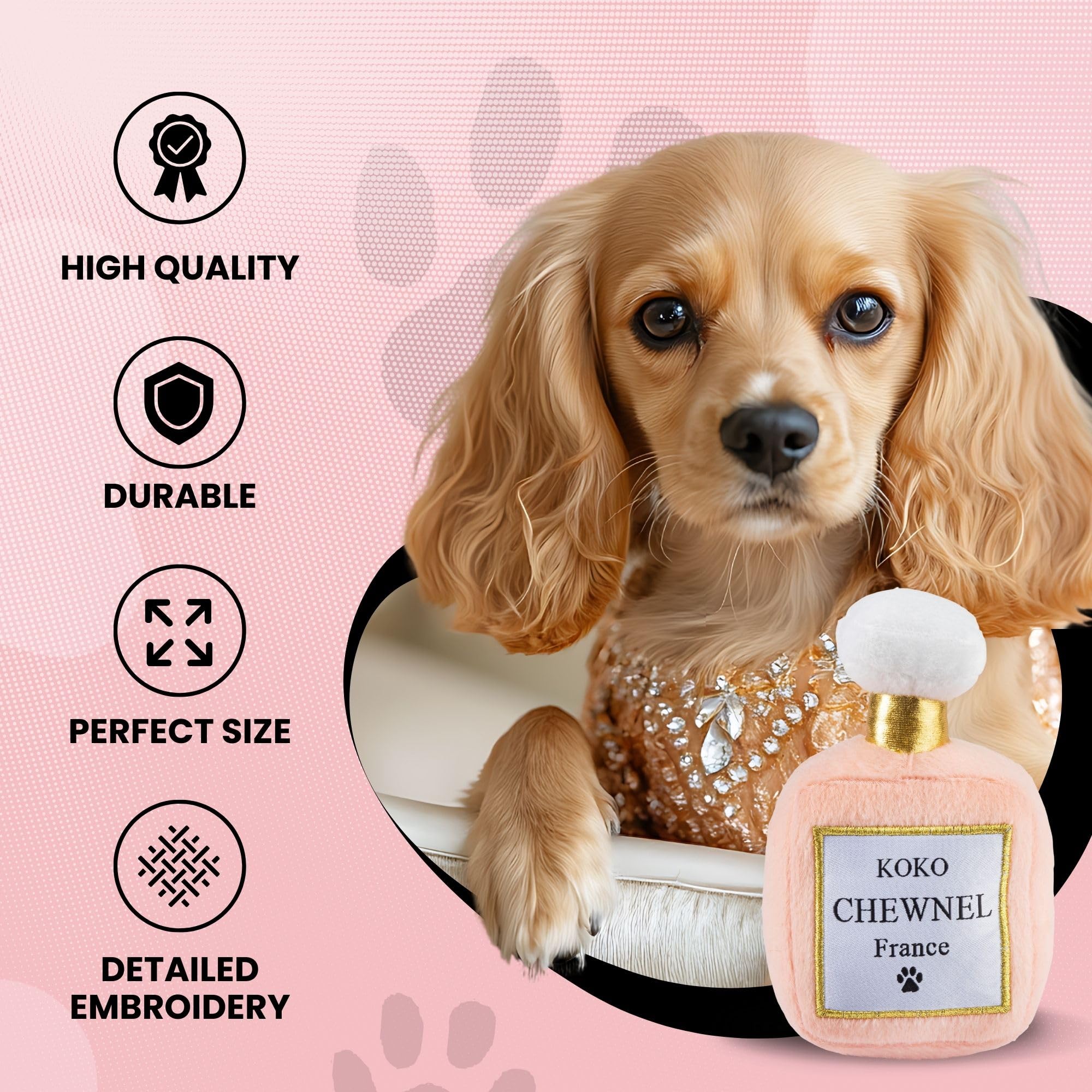 Dog Diggin Designs Runway Pup Collection | Unique Squeaky Parody Plush Dog Toys – Fashion Accessories