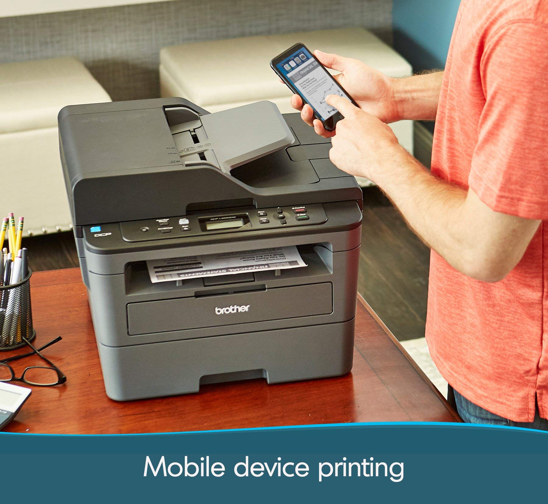JAWFOAL Brother DCP-L2550DW All-in-One Wireless Monochrome Laser Printer, Print Scan Copy - 2400 x 600 dpi, 36 ppm, 250-Sheet, 50-Sheet ADF, Automatic Duplex Printing, Bundle