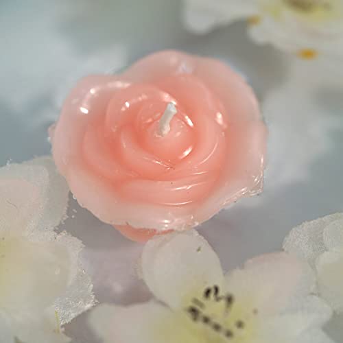 Efavormart Set of 12 Pink Mini Floating Rose Candle Ideal for Aromatherapy Weddings Party Favors Home Decoration Supplies