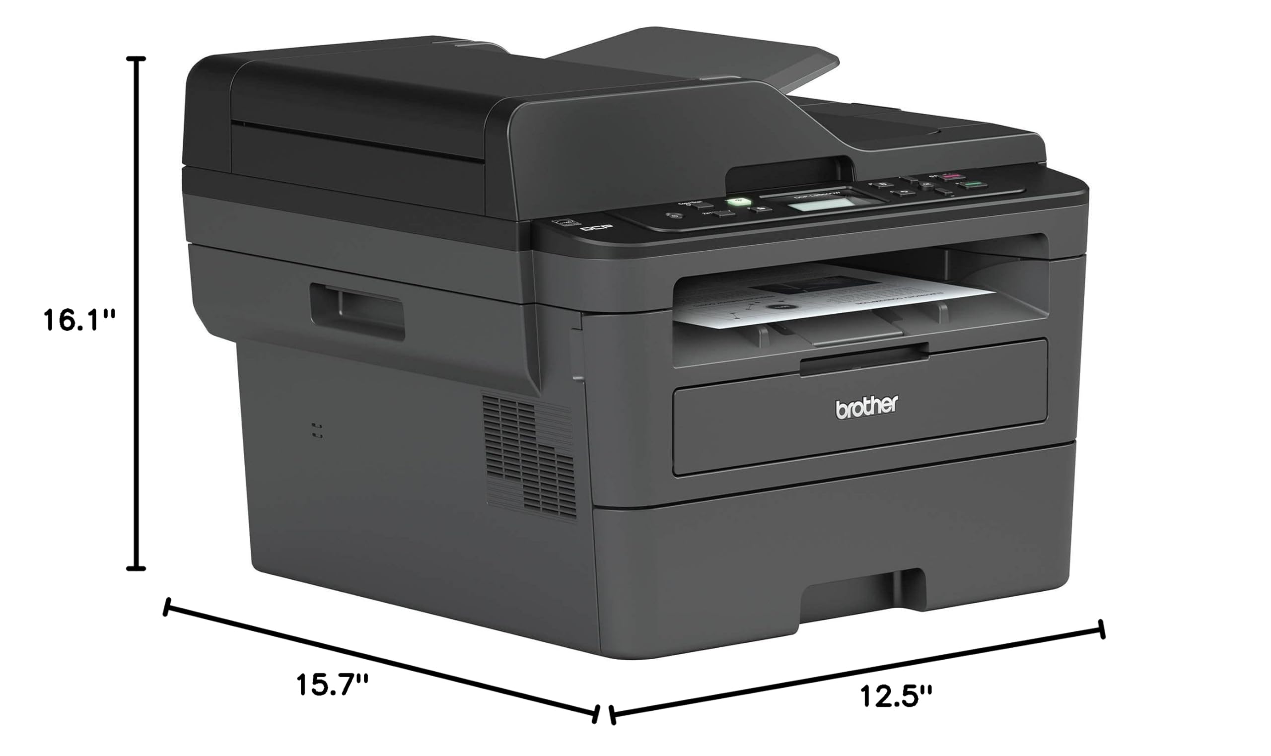JAWFOAL Brother DCP-L2550DW All-in-One Wireless Monochrome Laser Printer, Print Scan Copy - 2400 x 600 dpi, 36 ppm, 250-Sheet, 50-Sheet ADF, Automatic Duplex Printing, Bundle
