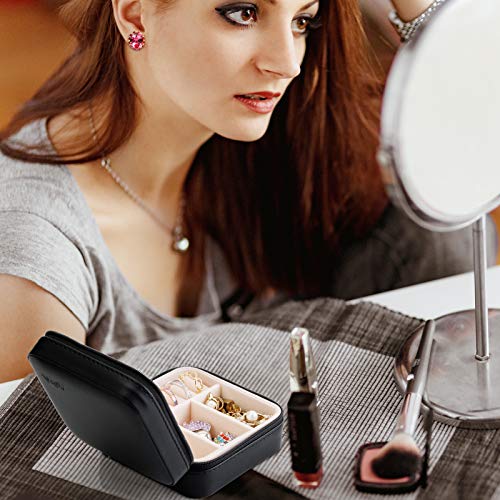 A&A Travel Jewelry Organizer Box - Portable Jewelry Storage Case Black