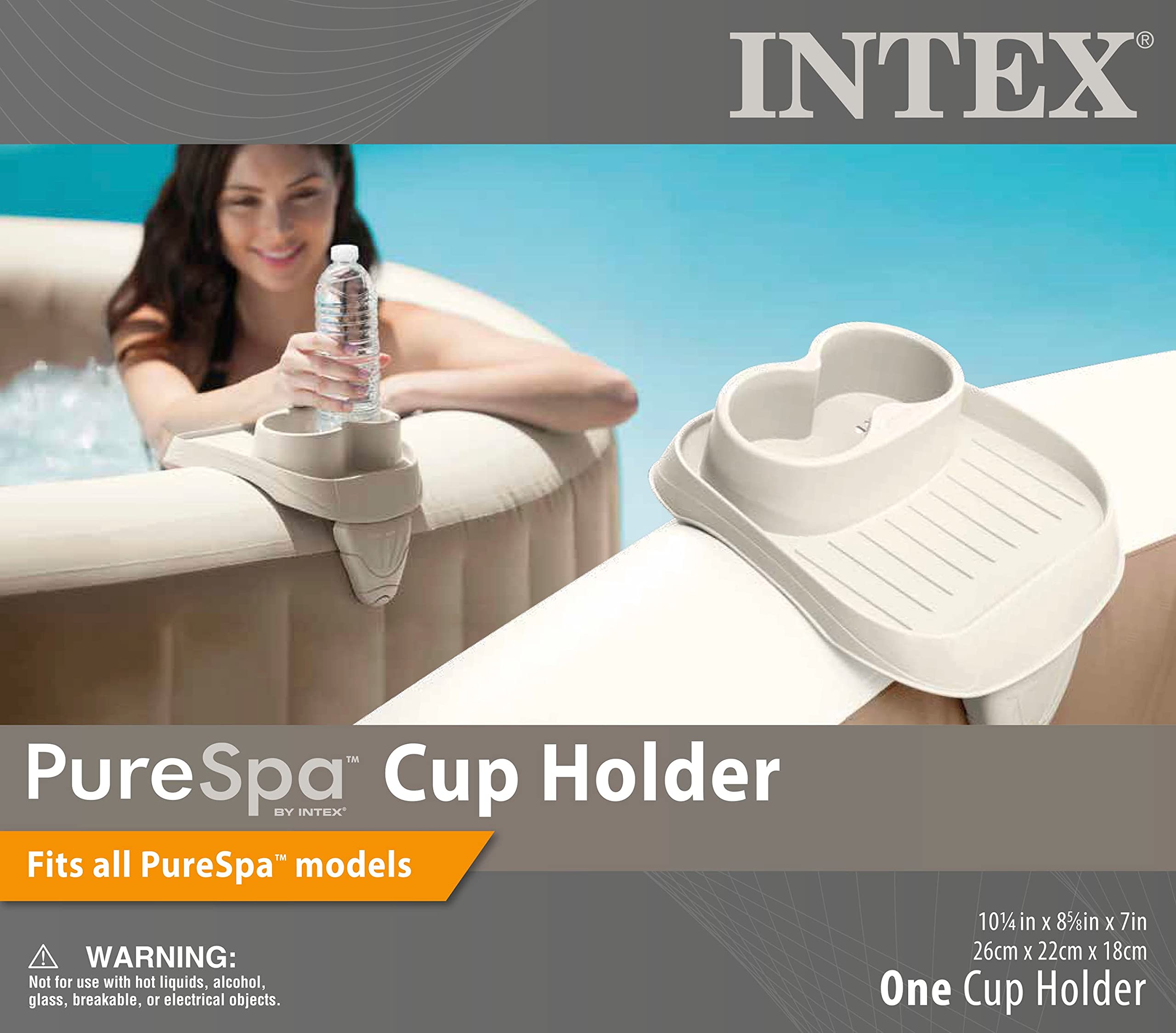 Intex PureSpa Cup Holder, Holds 2 Standard Size Beverage Containers and Refreshments