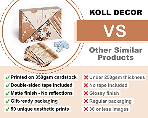 KOLL DECOR Beige Wall Collage kit Boho - 50 Set 4''x6'' Prints Aesthetic Wall Collage Kit Beige Room Decoration Tezza Collage Kit Wall Decor for Teen Girls