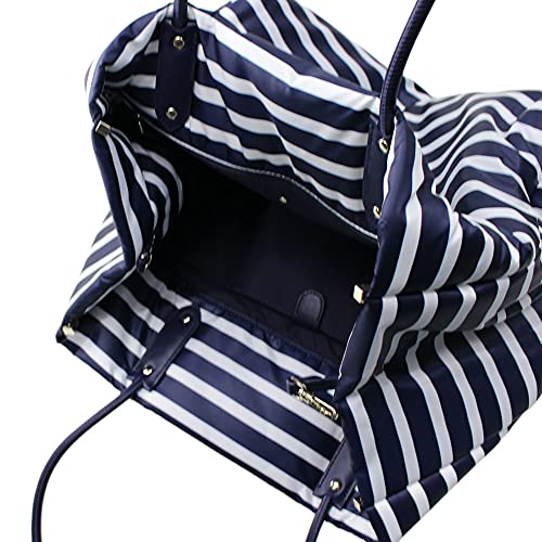 Kate Spade New York Everything Puffy Sailing Stripe Large Tote Squid Ink Multi One Size