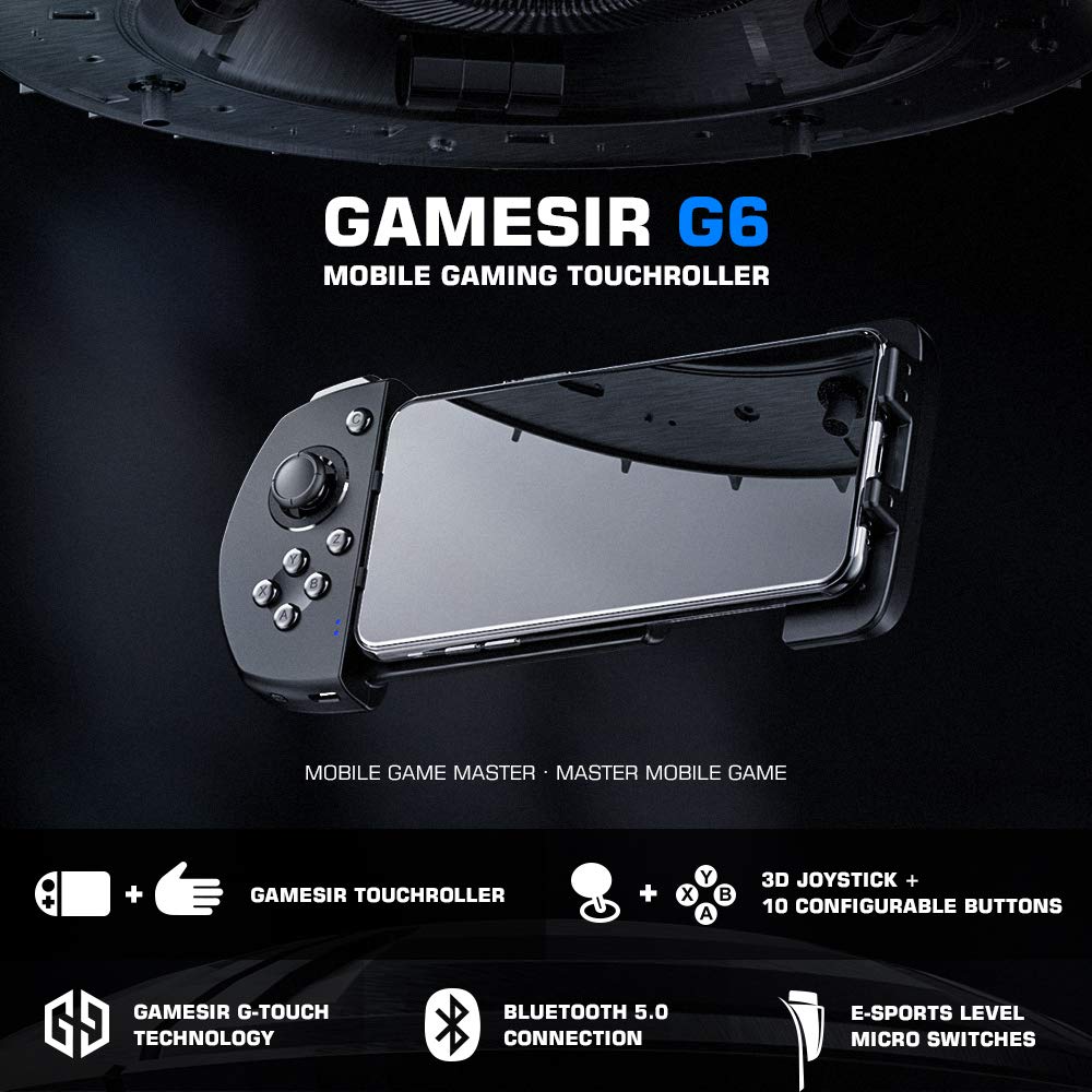 Mobile Game Controller GameSir G6, Android Wireless Bluetooth Gaming Controller, One-Handed Gamepad with Joystick for CODM/PUBG/ROS