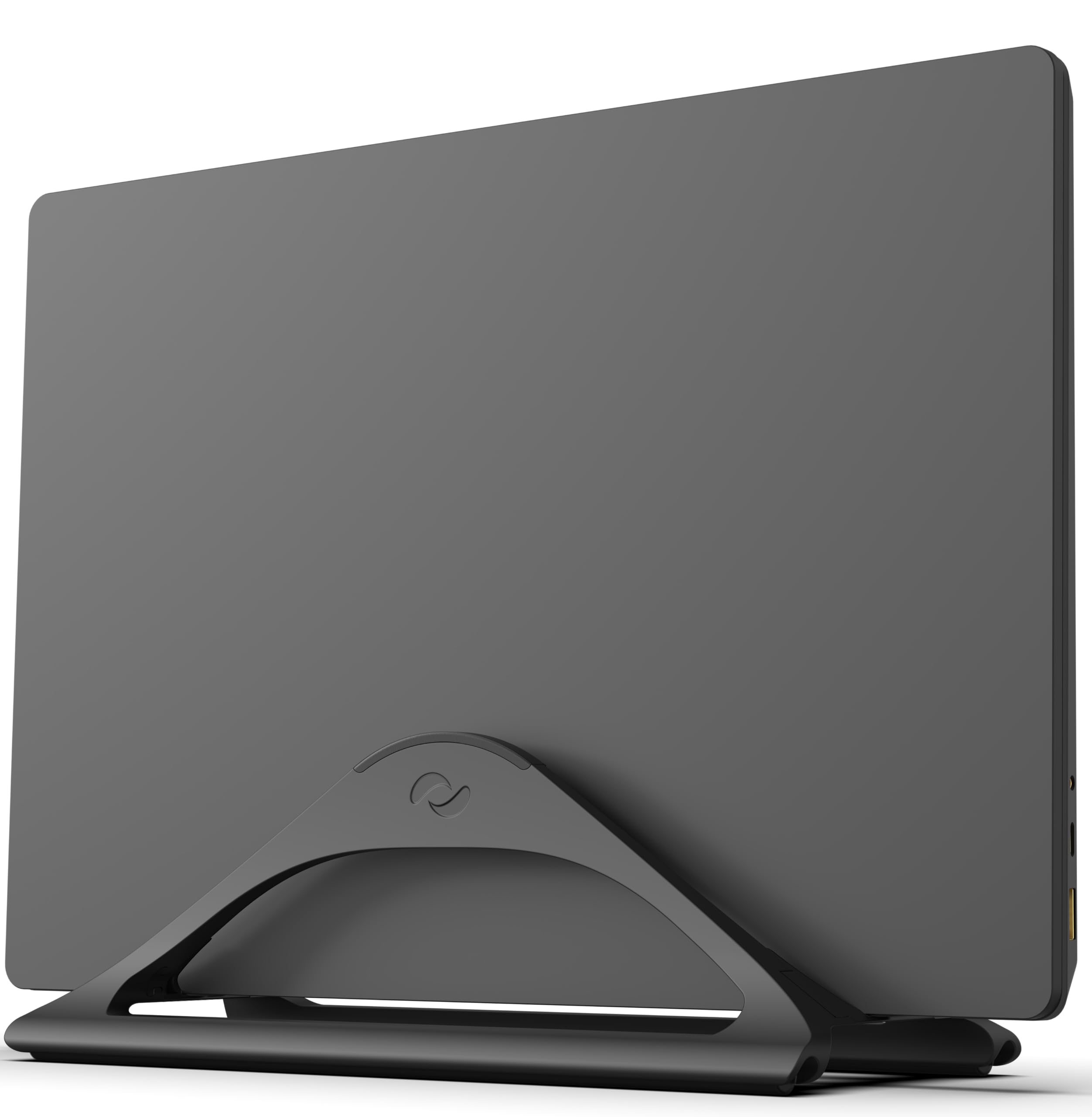 HumanCentric Vertical Laptop Stand for Desks (Matte Black) | Adjustable Holder to Dock Apple MacBook, MacBook Pro, and Other Laptops to Organize Work & Home Office