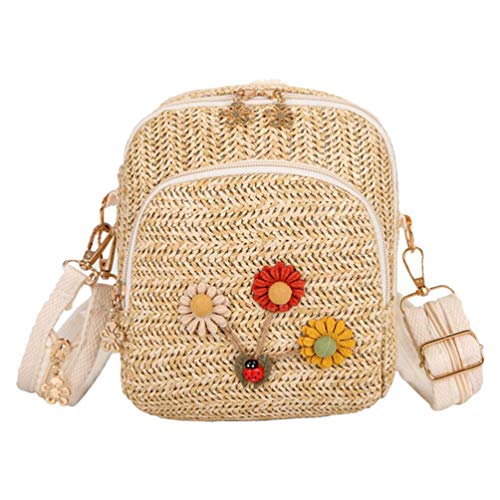 TENDYCOCO Crossbody Bag Straw Woven Purses and Handbags Convertible Shoulder Bag for Women Bucket Bag